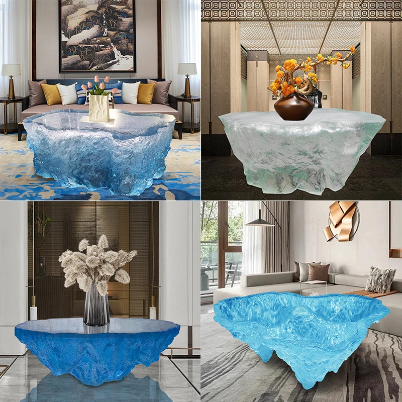 R027 Luxury Frosted Ice Effect Acrylic Coffee Table - Modern Minimalist ...