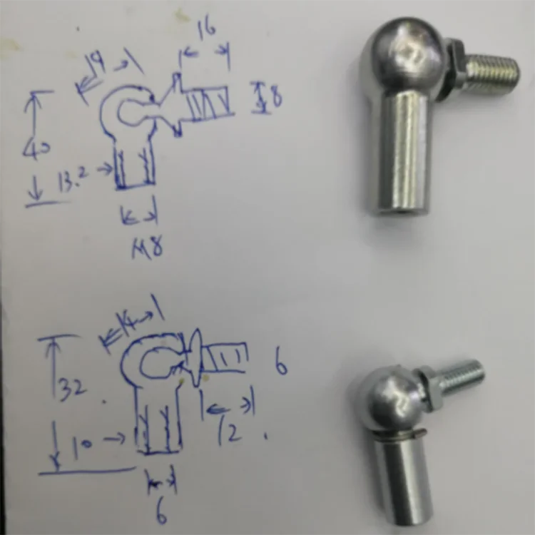 Cs8 Cs10 Cs13 Cs16 M5 M6 M8 M10 M12 M14 M16 Stainless Steel Ball Joints With Gaiter Curved Rod ...