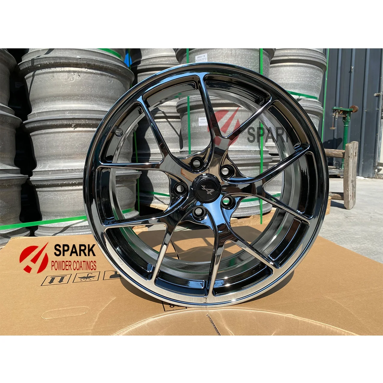 Super Chrome Black Powder Coating - Mirror Effect for Wheels