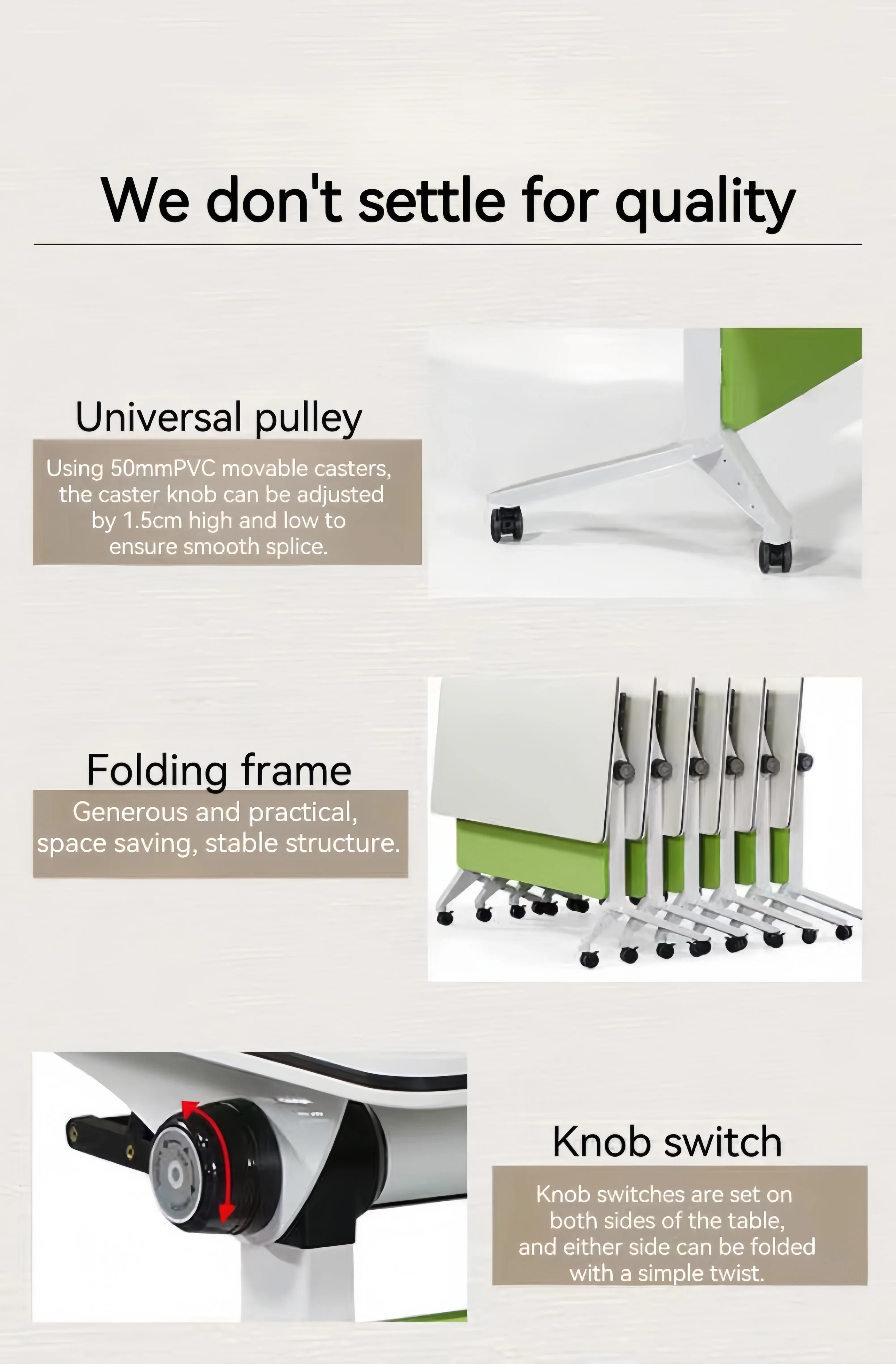 Modern Flip Folding Training Table Folding Meeting Table Office ...