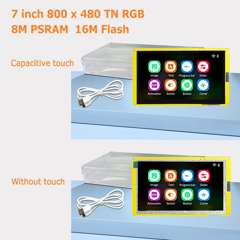 ESP32-S3 Development Board with 7 Inch TN Screen & 8M PSRAM
