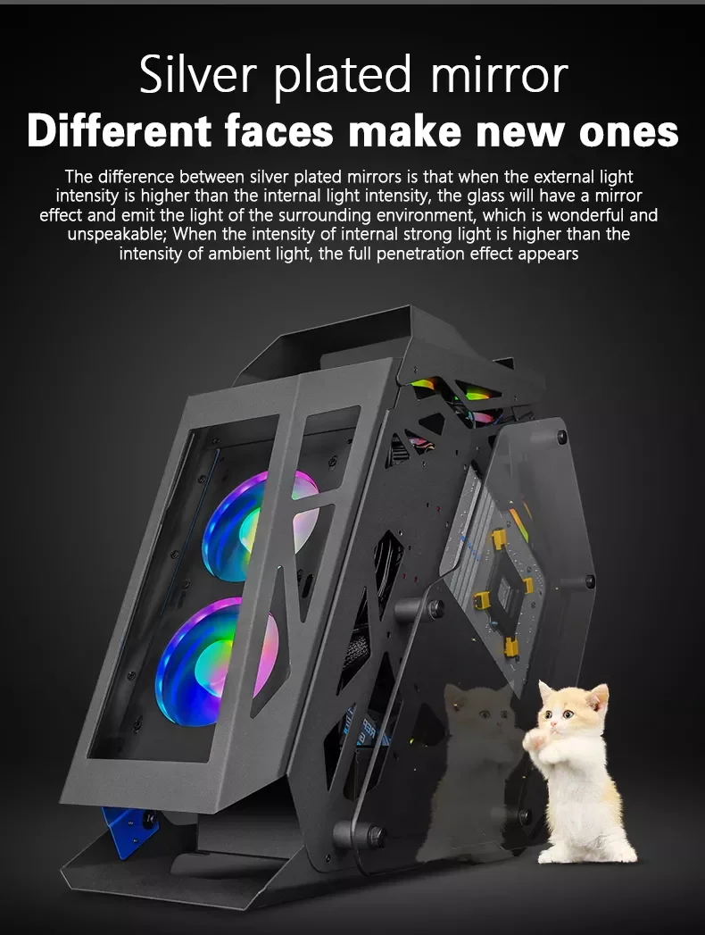 RGB PC Case Gaming Computer with Bulk Carbon Fiber Front Panel
