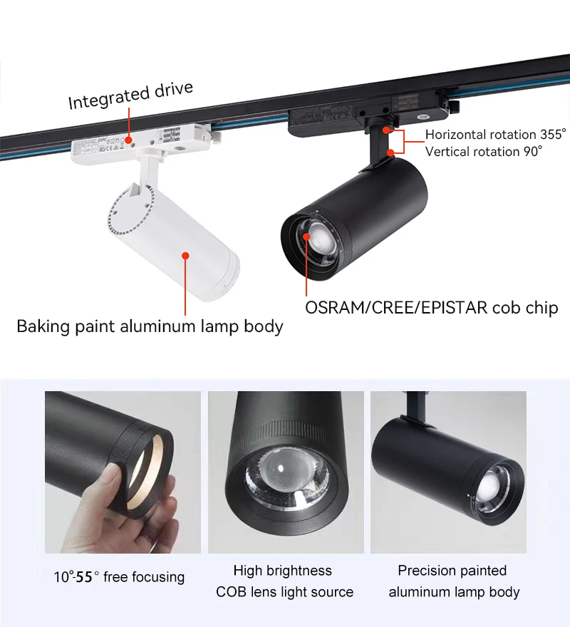 Modern Track Light 20W Adjustable LED Track Lamp Magnet Track Light ...