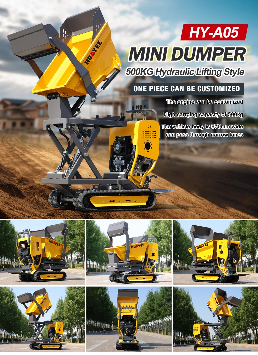 Mini Dumper Truck - Efficient Hydraulic Diesel Transporter