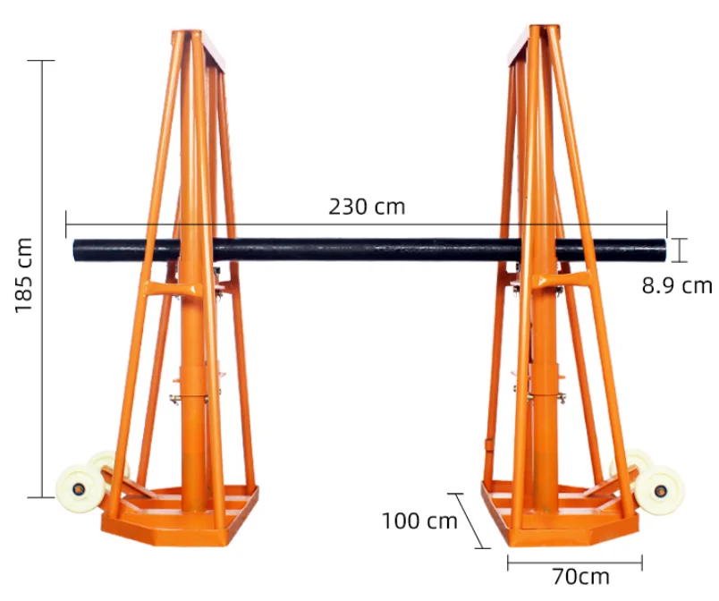 Nuokon Heavy Duty Cable Drum Jack - 10T Hydraulic Lifter