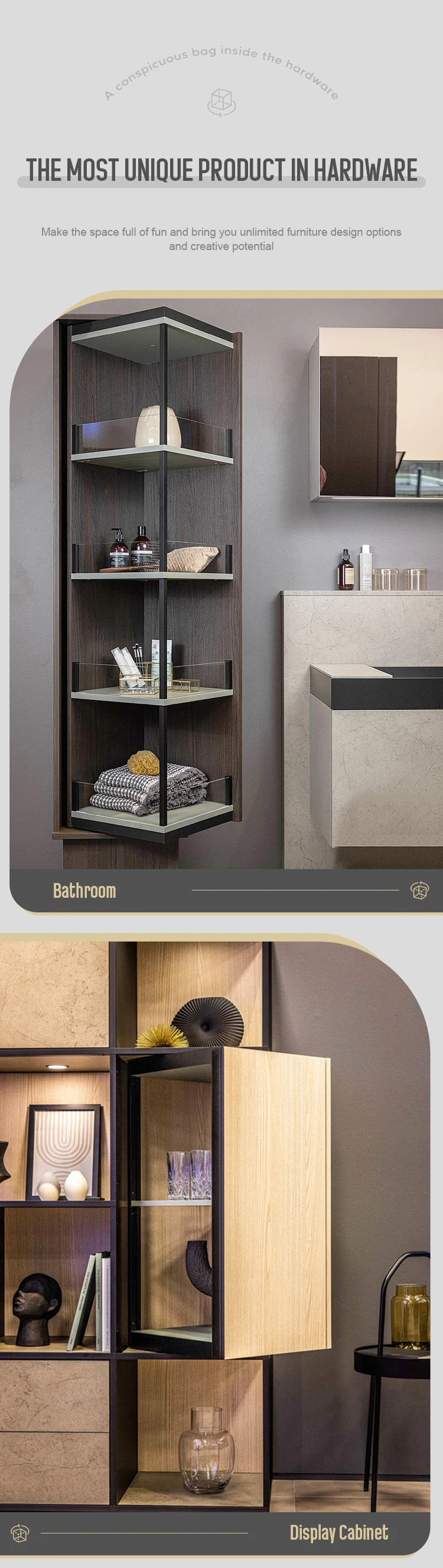360 Degree Rotating Corner Cabinet for Bathroom & Kitchen Storage ...