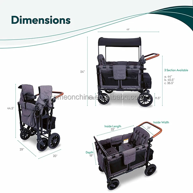 Outdoor Luxury 4 Seats Stroller Wagon 4 Seater Kids Baby Travel Wagon ...