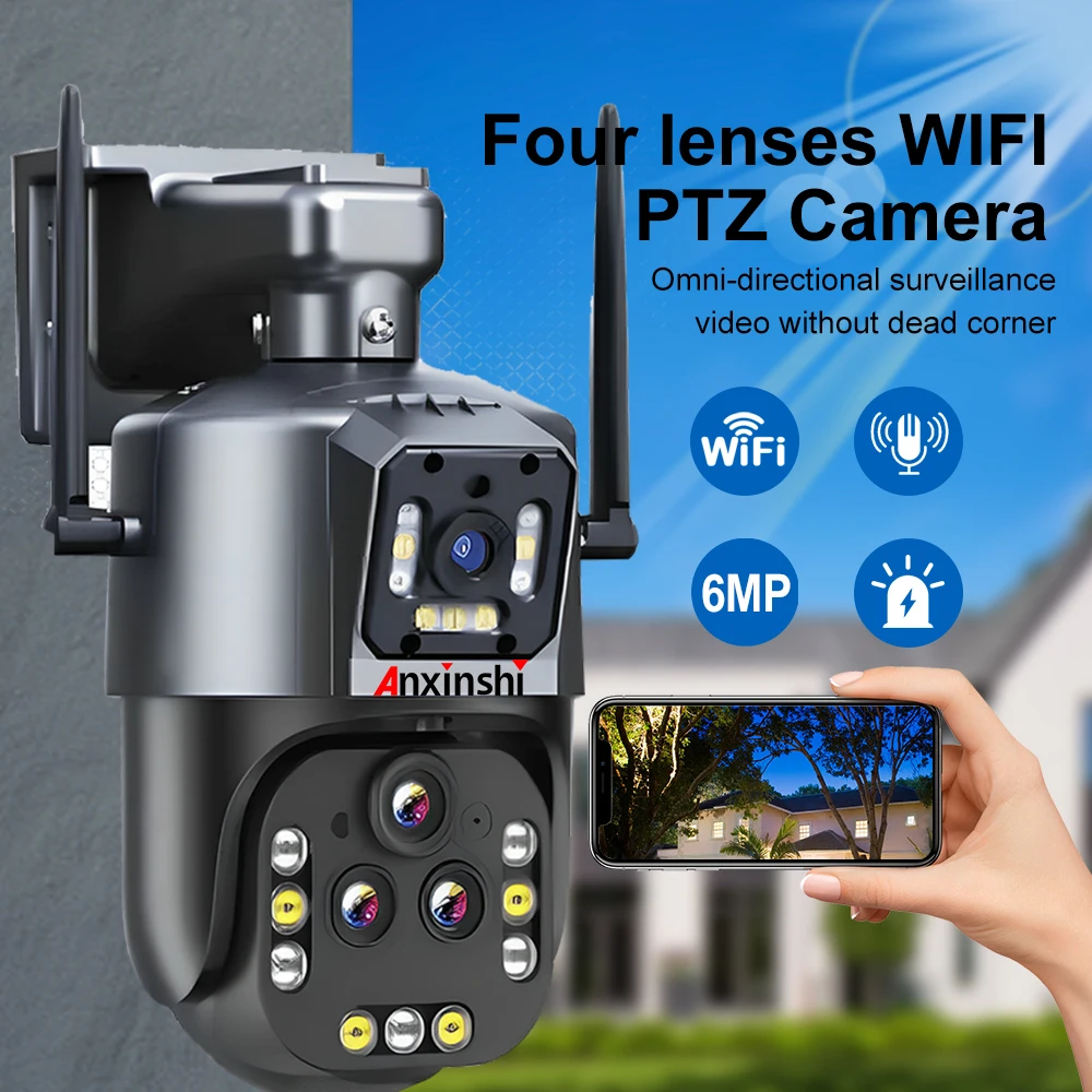 16MP Human Tracking Dual Lens WiFi PTZ Network Camera with Free Horns ...