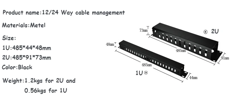 1U 24 Slot Finger Cable Management - Efficient Mount Manager