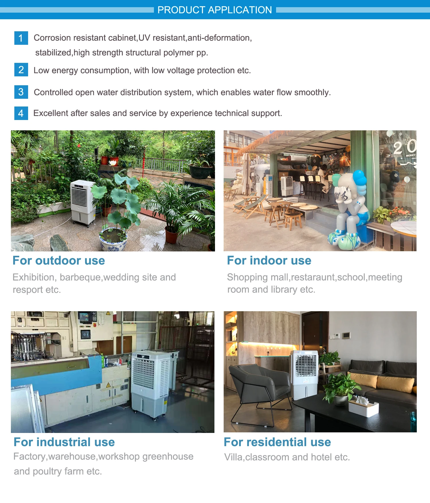 Ouber 4000m3/h Easy To Operate Portable Air Conditioner And Cooler ...