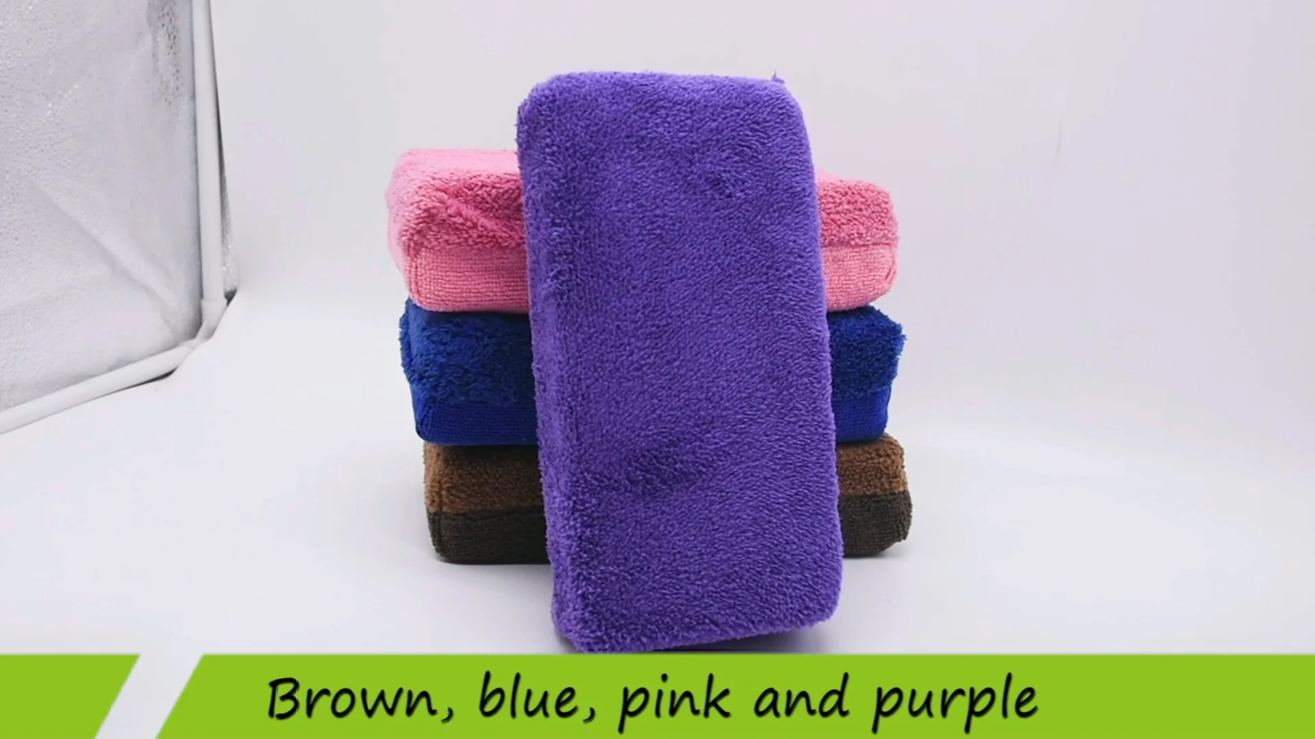 Microfiber Applicator Sponge Car Wash Pads With Plastic Barrier - Buy ...