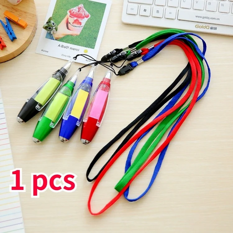 Multifunctional Note Paper Lanyard Ballpoint Pen/note Led Light Pen ...