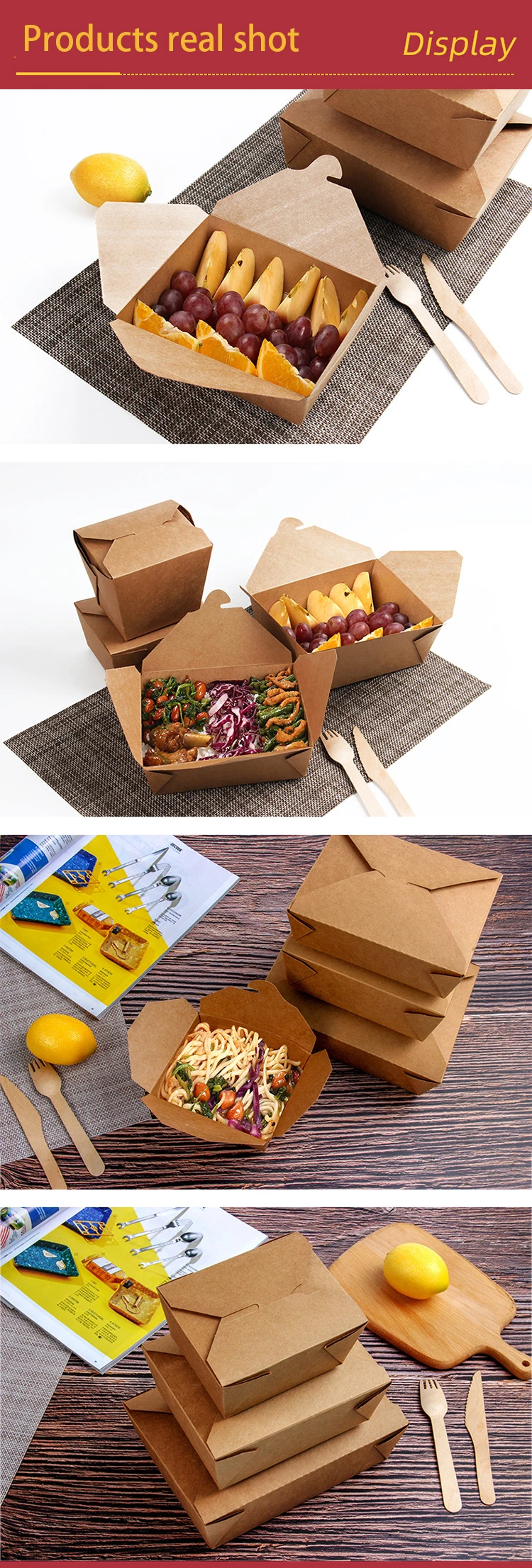 Custom Take Away Disposable Food Containers Biodegradable Packaging ...