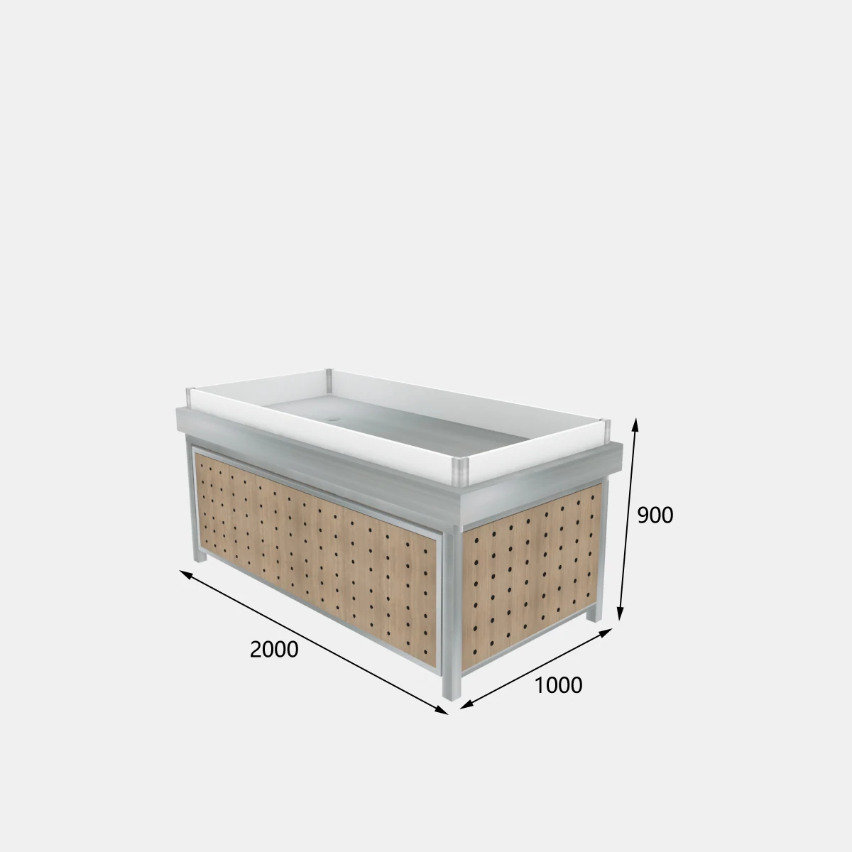 Custom Supermarket Frozen Display Stand - Seafood Showcase