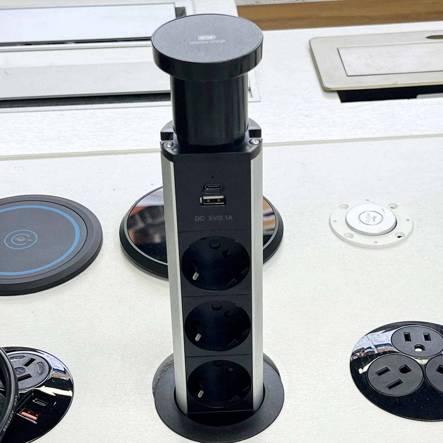 New Product Pop up Socket UK Lift Pull-out Power Socket with 15w Wireless Charging| Alibaba.com