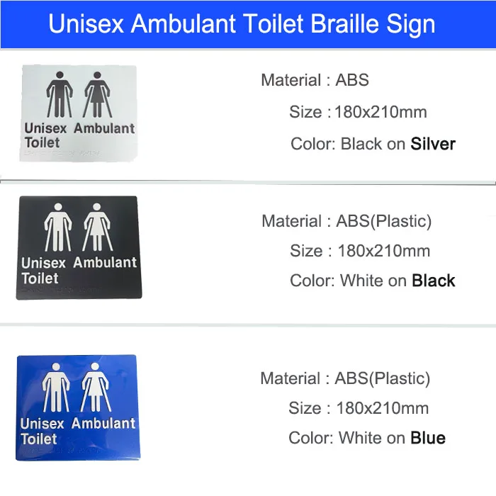 Silver Female Ambulant Toilet Braille Signages 180mmx180mm - Buy Female ...
