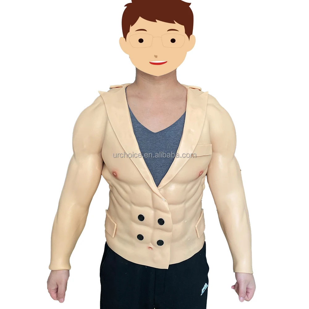 Latest Realistic Muscle Enhancer Shirt Jacket Male Macho Silicone ...