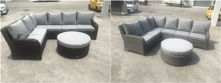 Foshan Waterproof Outdoor and Indoor Synthetic Plastic Rattan Sofa Set ...