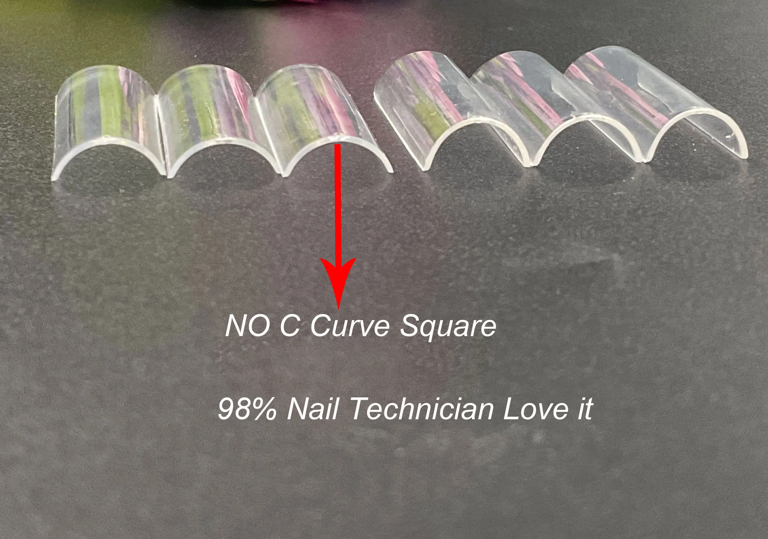 Square Nail Tips Non c Curve square XXL False Artificial Tapered ...