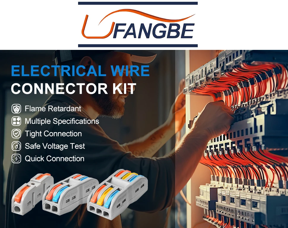 Push Connector Quick Connect Style Spring Splice Electrical Cable Lever ...