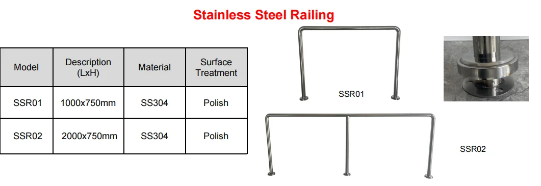 Floor Mounted Stainless Steel Safety Railing Guard Barrier Rails - Buy ...