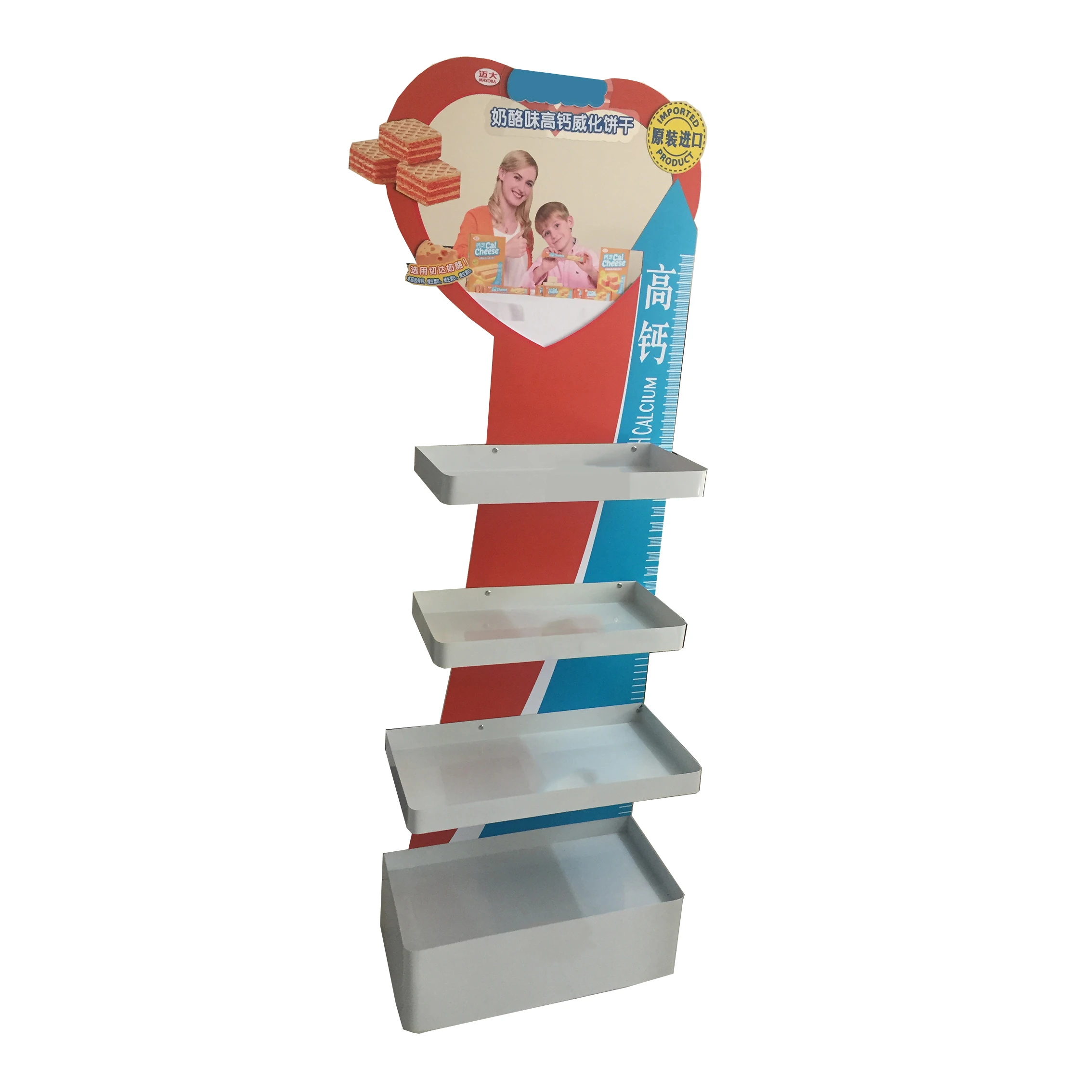 Customized Metal Wood Display Rack Modern Supermarket Fruit And ...