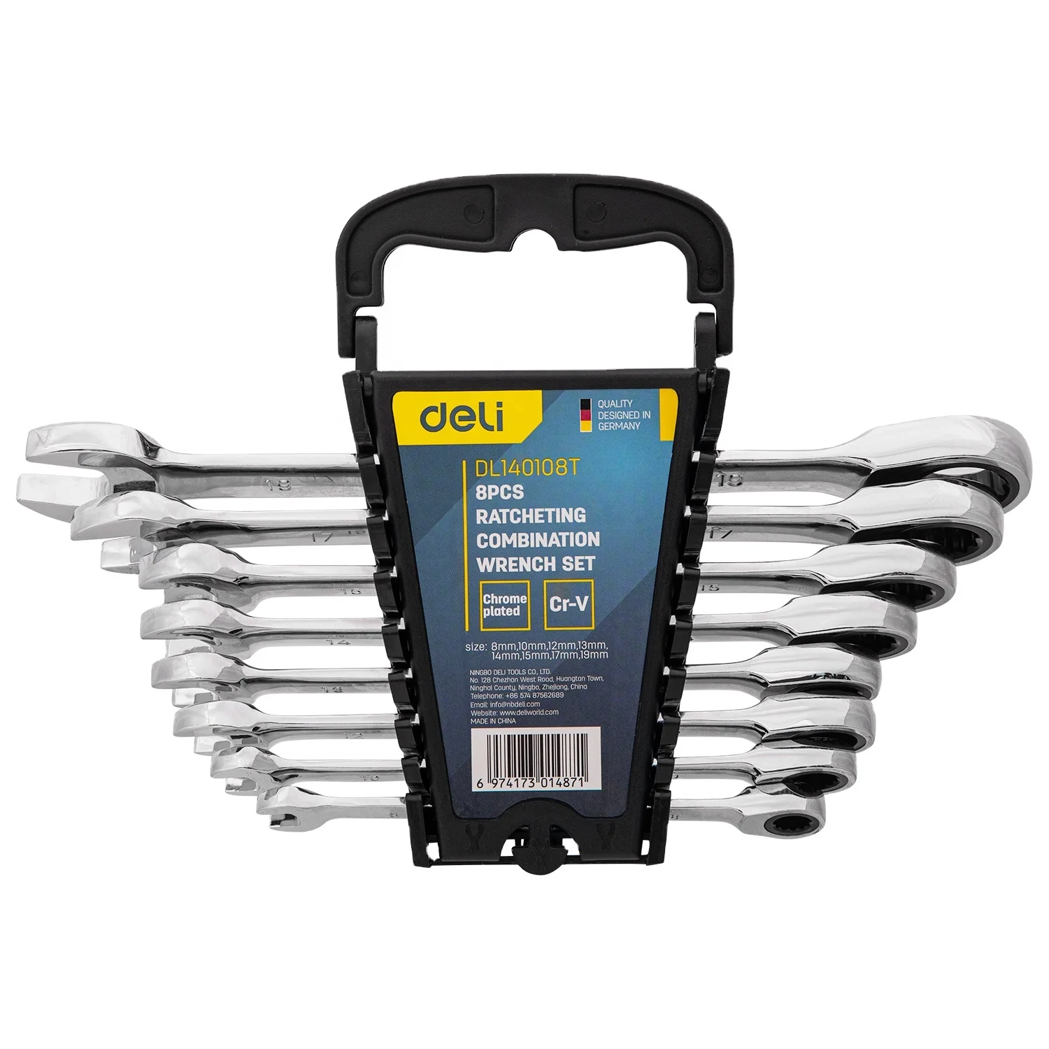 Deli high quality Wrench set EDL140108T #8 pcs Ratchet Dual-use Wrench ...