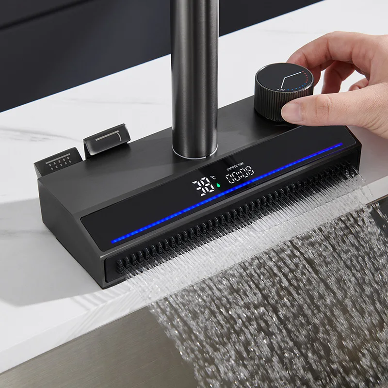 Modern Pull Down Single Handle Multifunctional Digital Display Flying ...