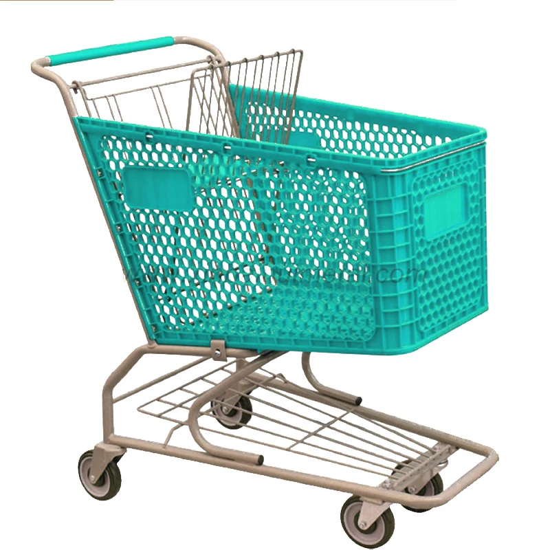 130l To 200l Plastic Shopping Cart With Metal Base - Buy Plastic ...
