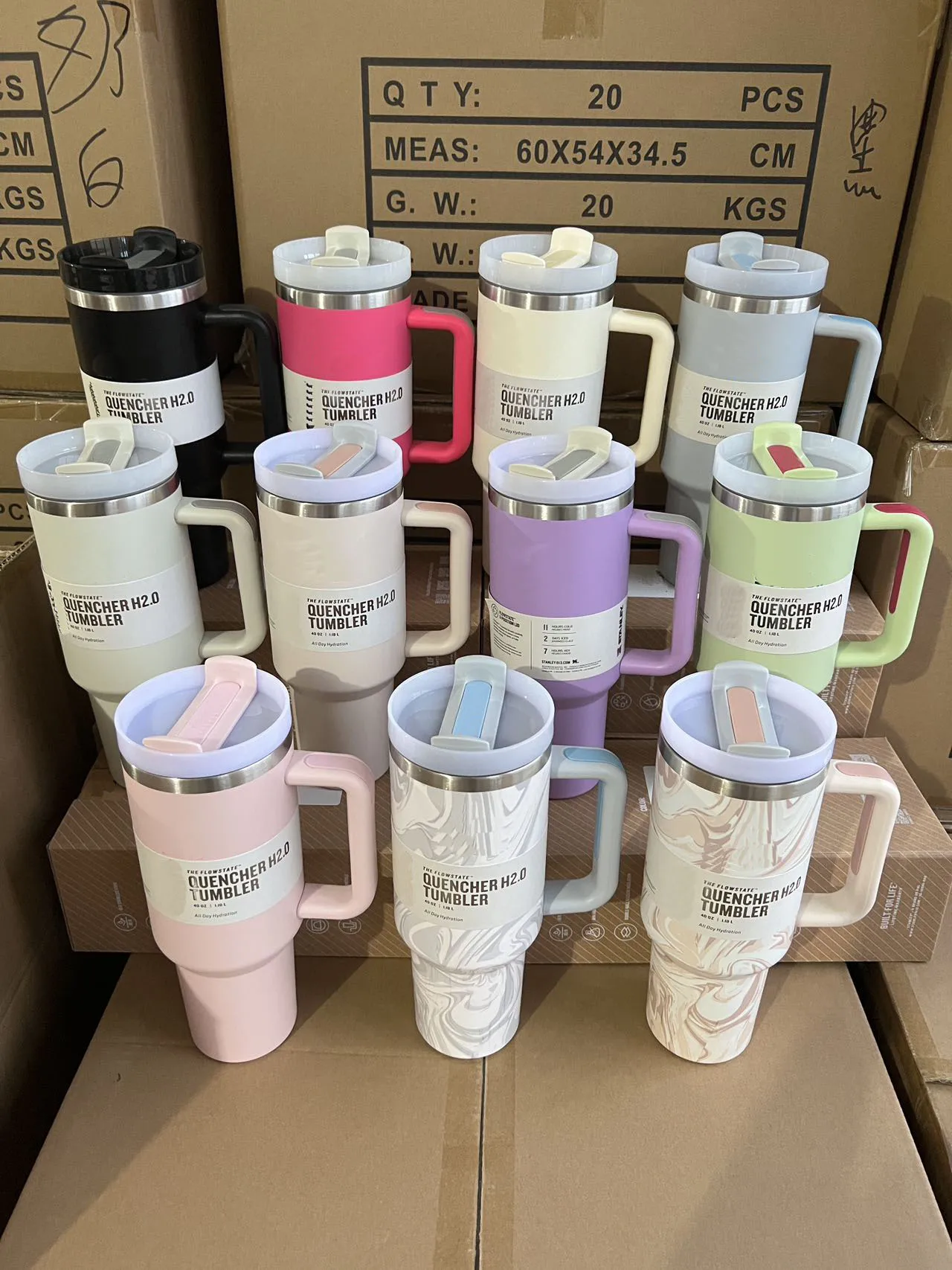 40oz Stan Quencher H2.0 Flowstate Stainless Steel Vacuum Insulated Mug ...