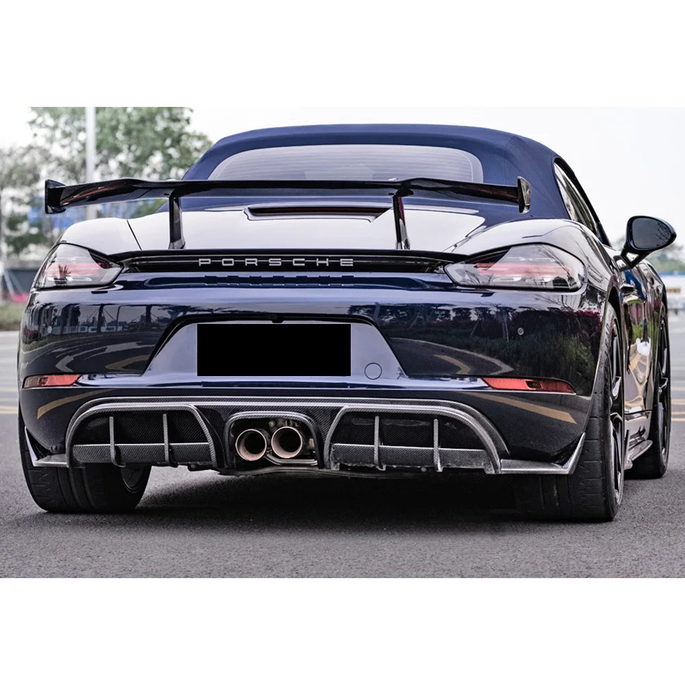PT Style Dry Carbon Fiber Rear Spoilers for Porsche 718