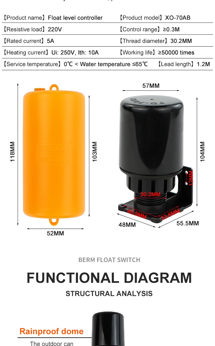 Double Ball Water Level Controller 70AB Automatic tank Water Tower ...