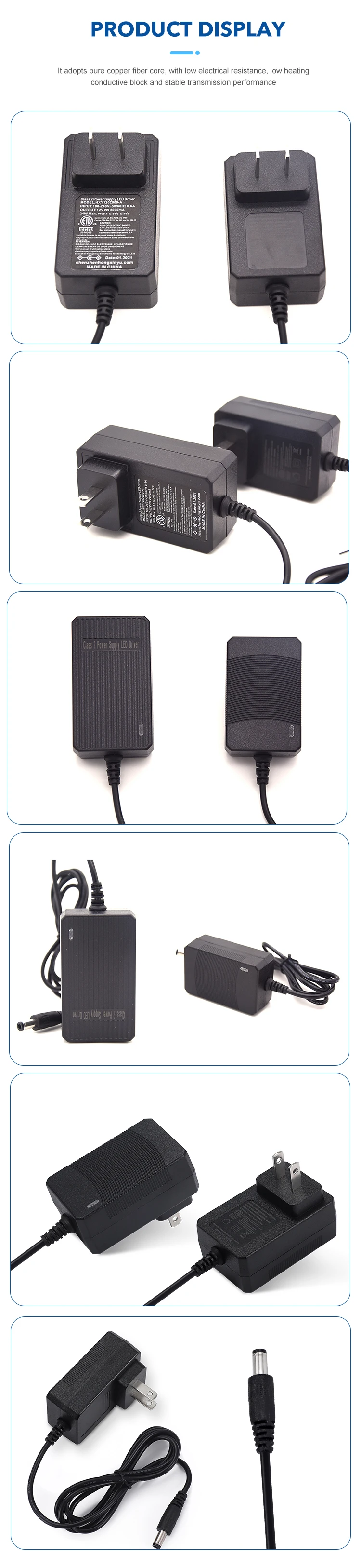 Universal 12V 1A Power Adapter - ETL Certified for LED CCTV