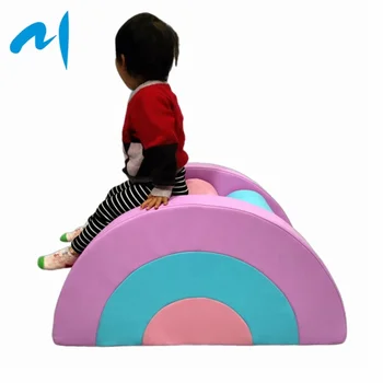 Children Soft Play Equipment Pastel Foam Blocks For Climbing Sliding ...
