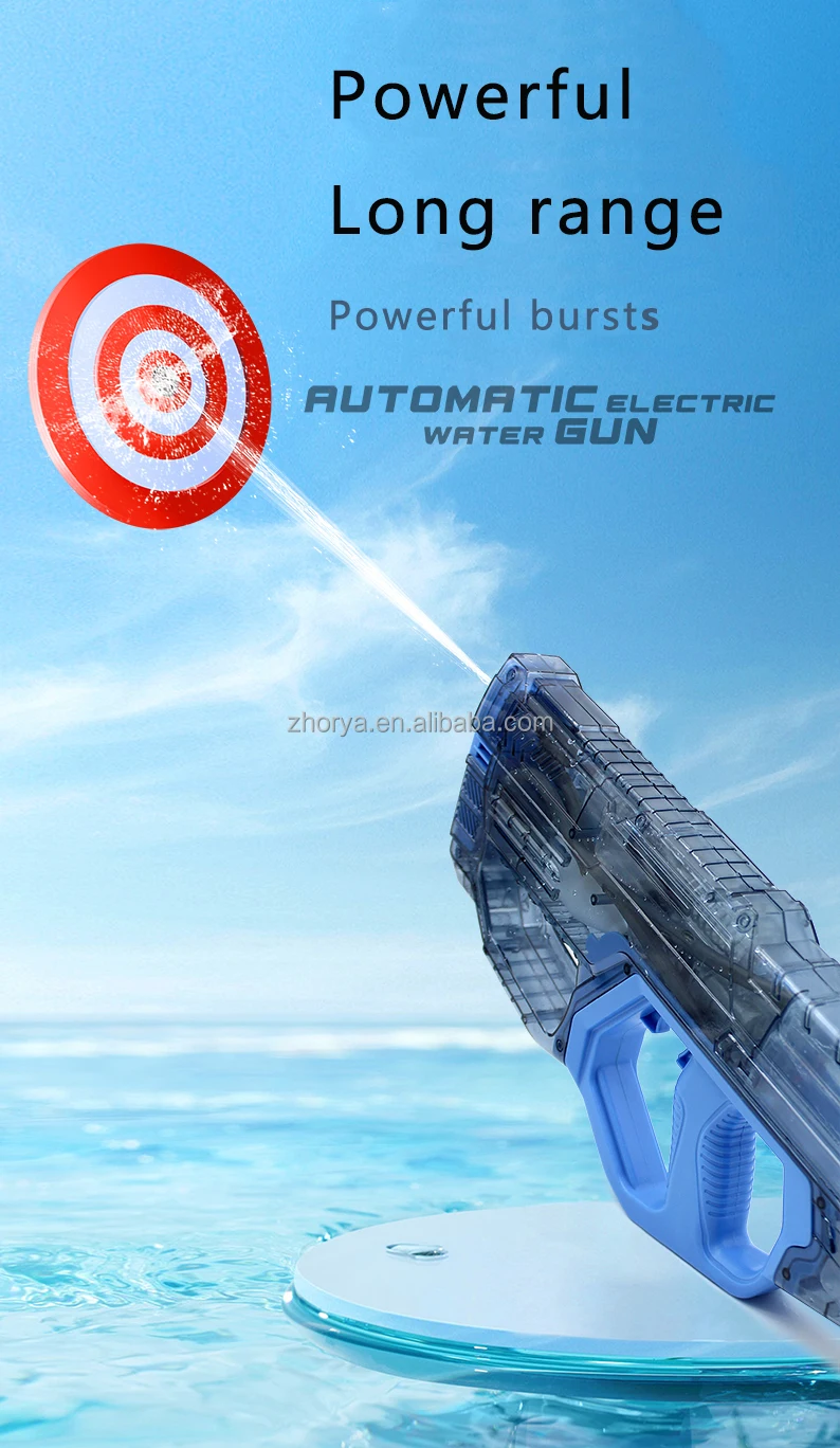 Zhorya 2024 Transparent Water Whale Electric Continuous Firing Push ...