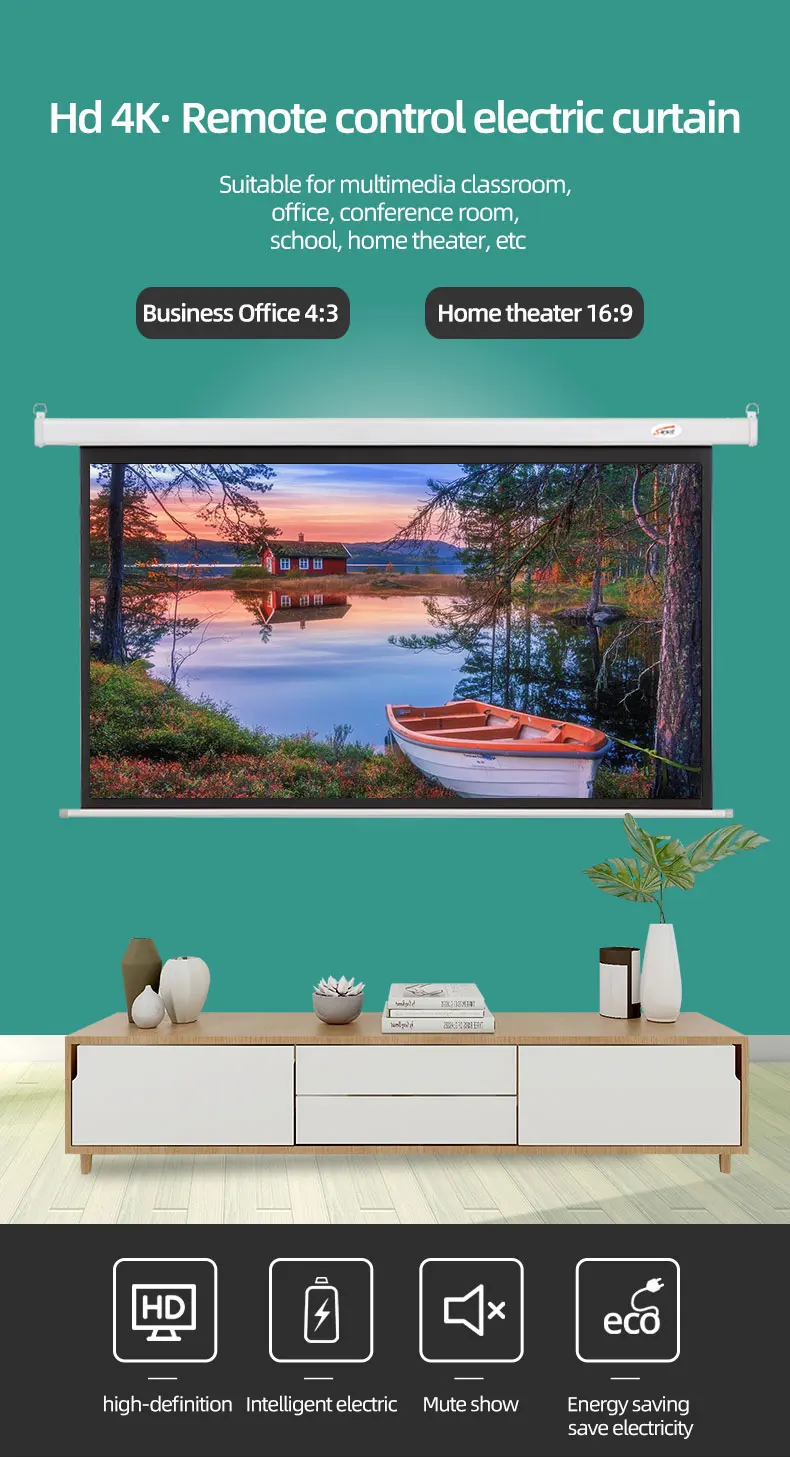 Auto Motorized 150 Inch Projector Screen - Perfect for Home Theater
