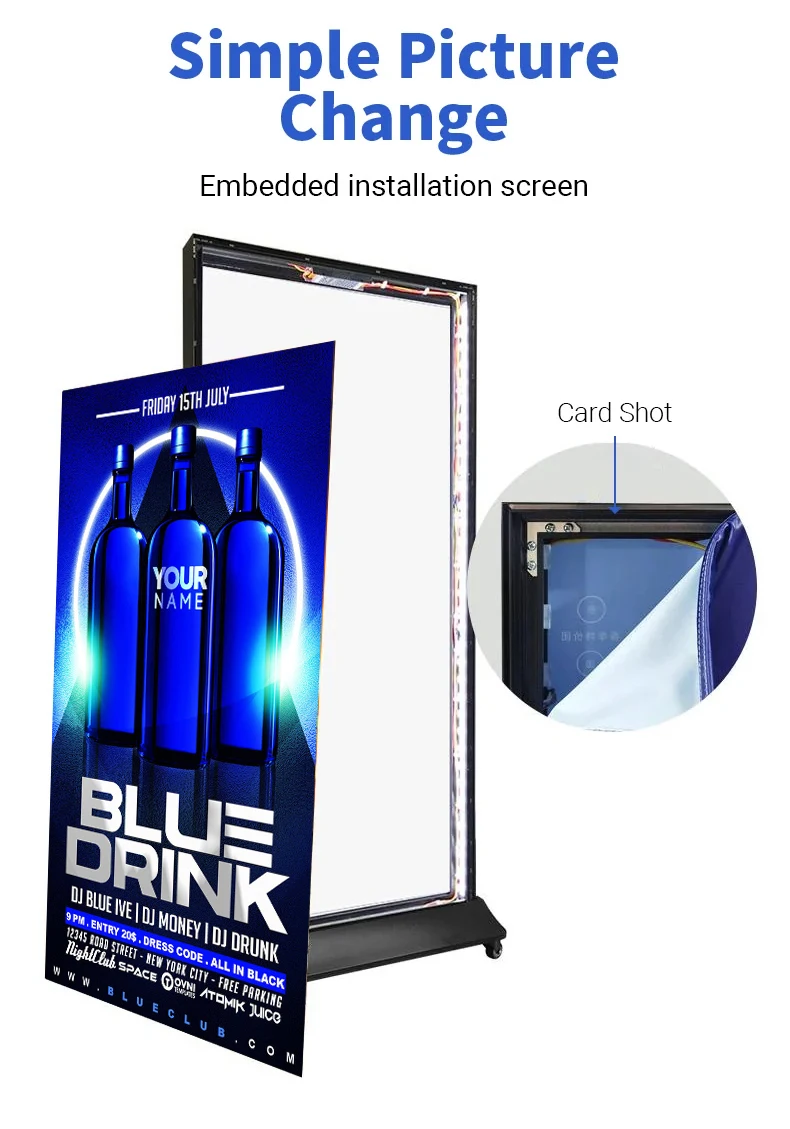 Premium Aluminum Frame LED Backlit Banner Stand Double Sided Fabric ...