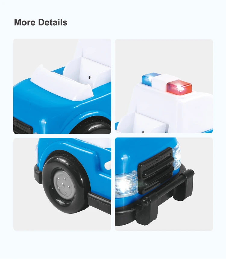 Mini Police Car Toys Friction Toy Police Car with Siren and Light ...