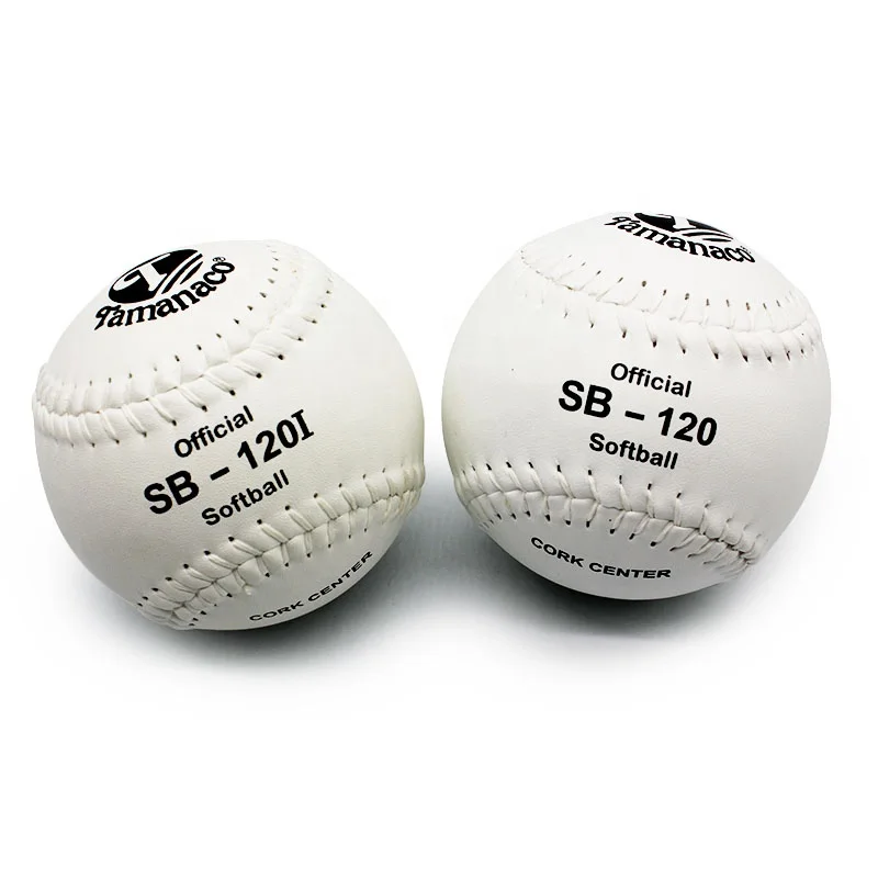 12 Inch White Synthetic PVC Leather Tamanaco SB-120 Softball for Training