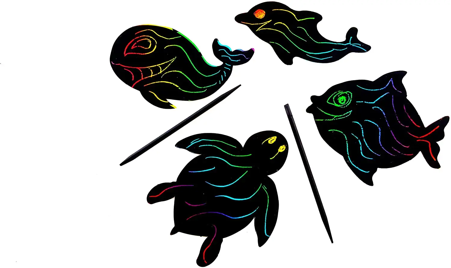 Cute Cartoon Garden Critters Dragonfly Snail Frog Magic Color Scratch ...