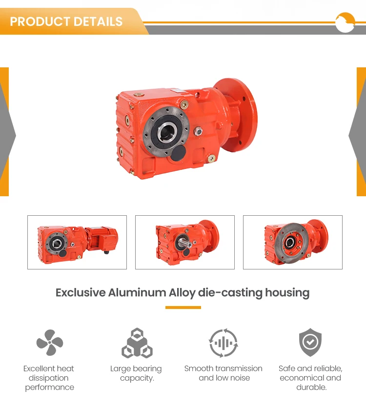 K Series Hardened Helical Bevel Gear Reductor Transmission 1:20 Ratio ...