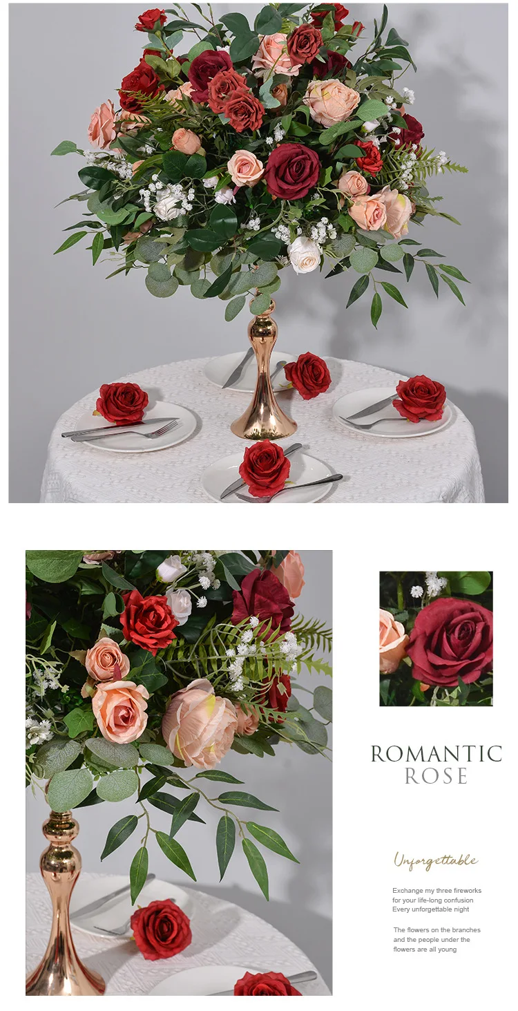 A075 Wedding Centerpieces Roses Artificial Greenery Ball Wedding Table ...