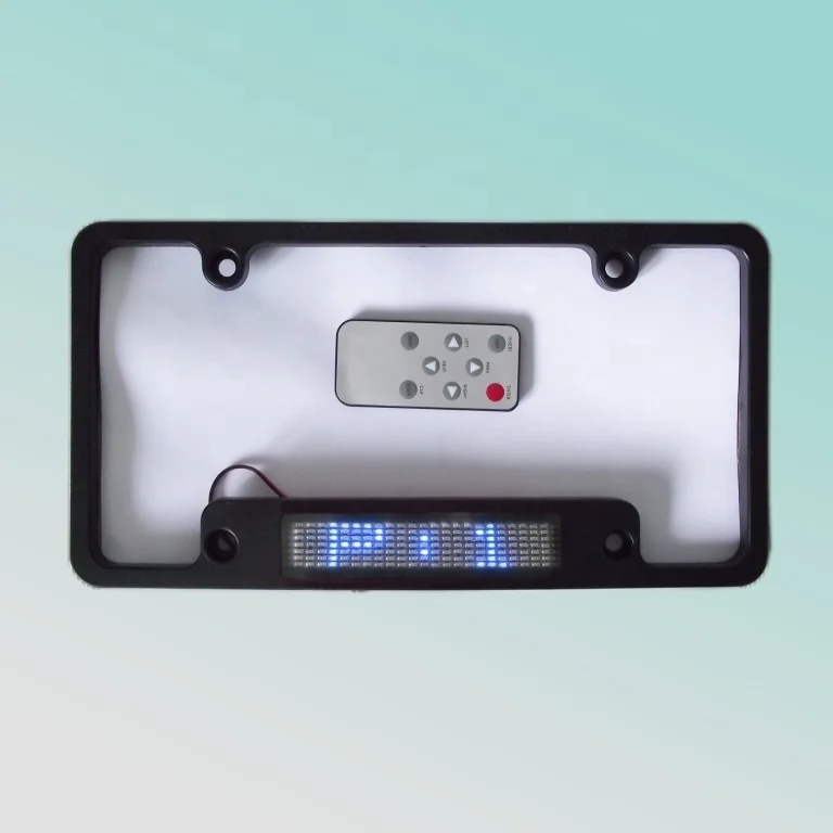 12V Blue Programmable LED License Plate with Remote Control