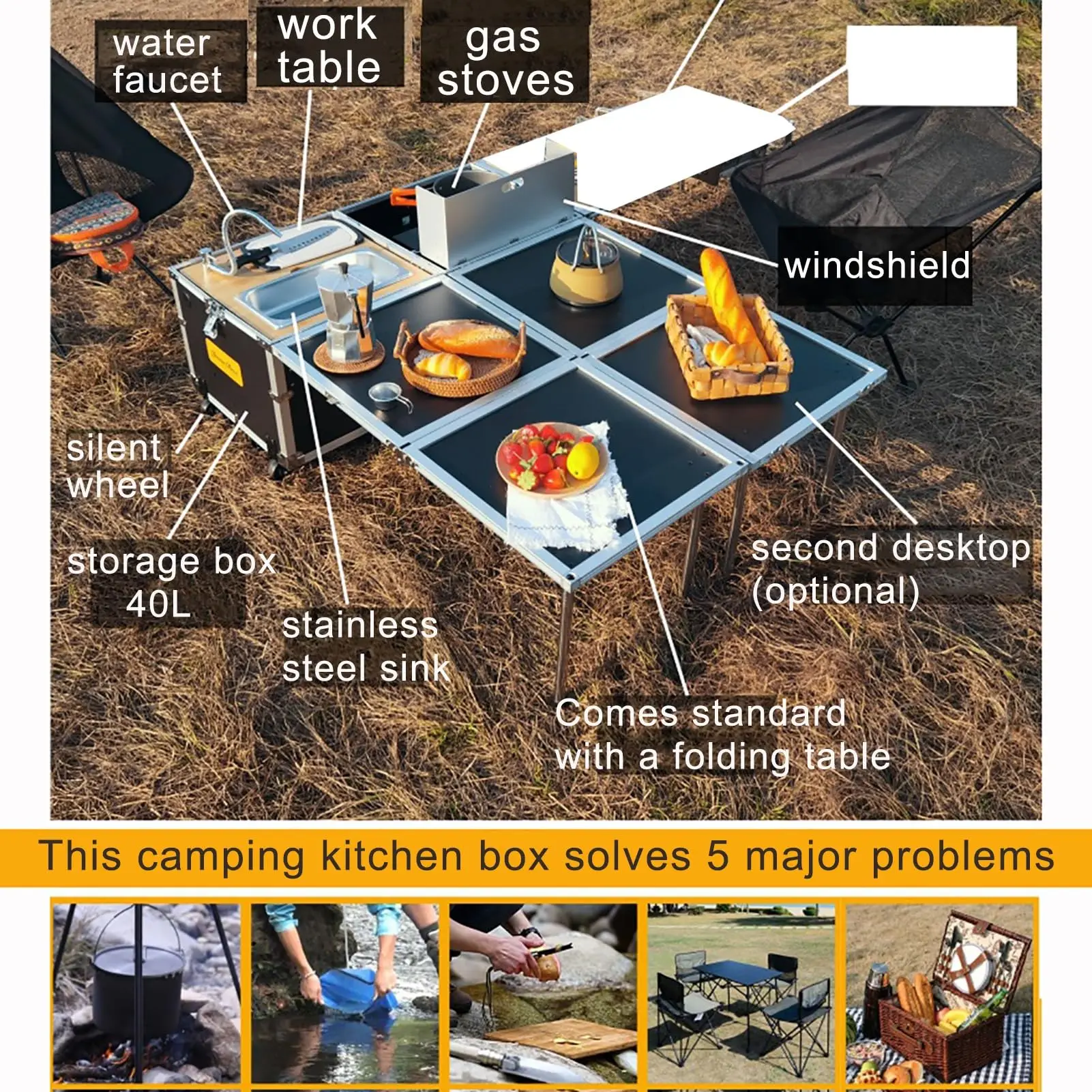 Portable Camping Kitchen - Ultimate Outdoor Cooking Set
