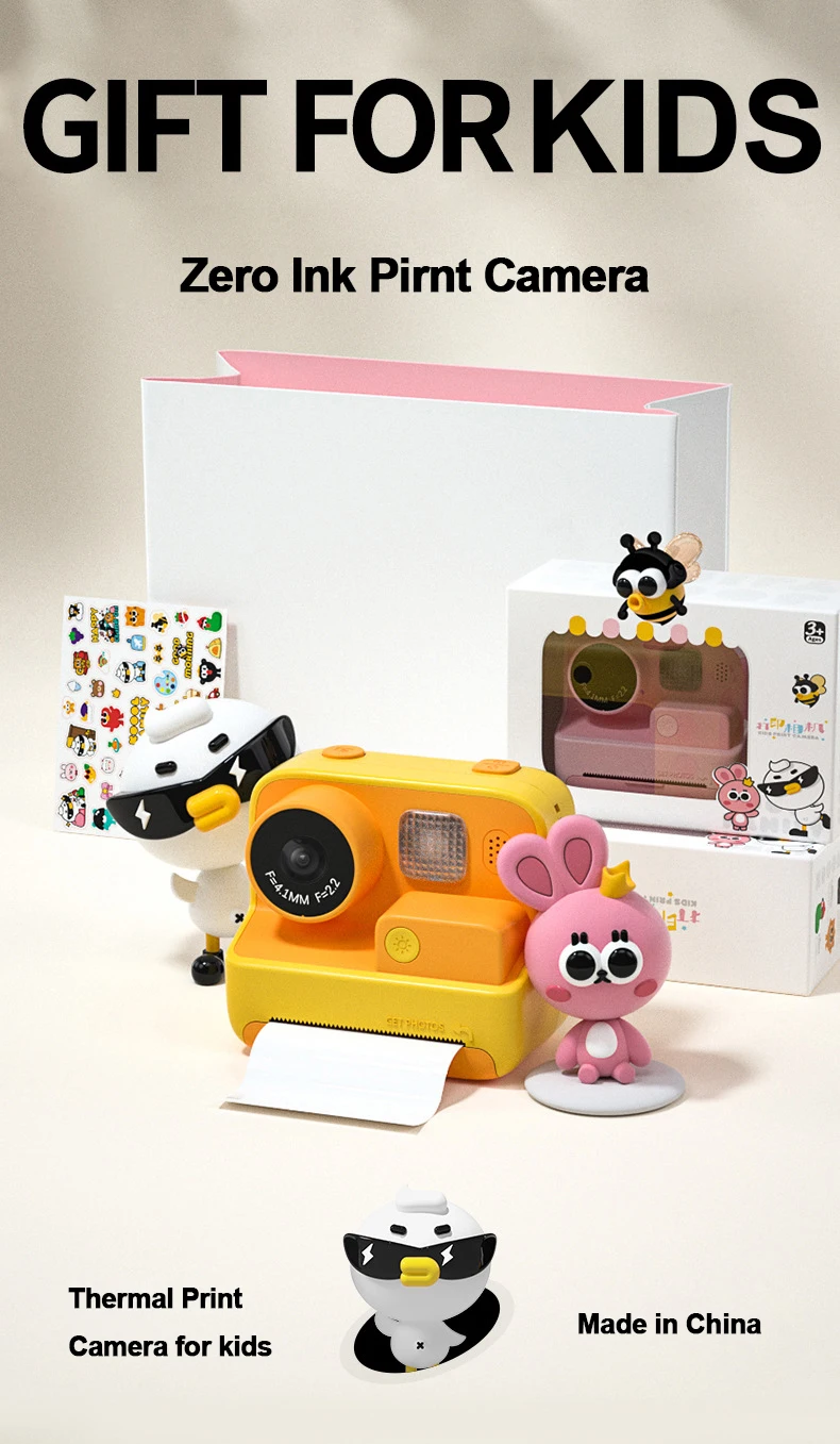 Instant Zero Ink Camera - Fun 1080P Video Recorder for Kids