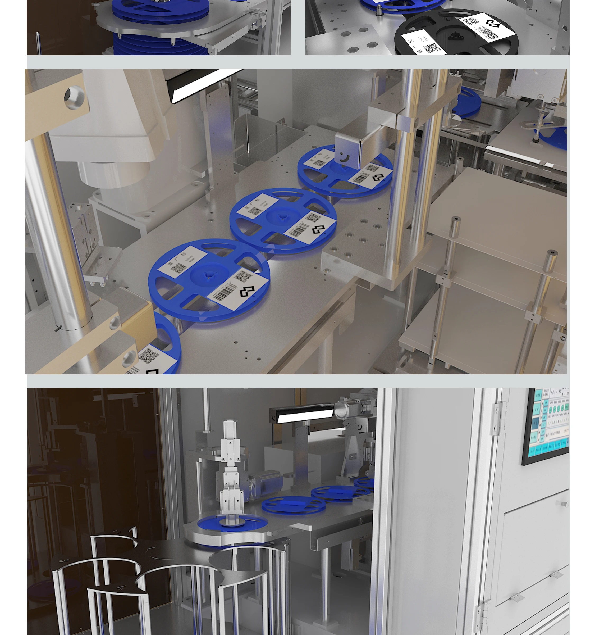 Electronic Components Packaging Machine Vaccum With Label Sticking ...