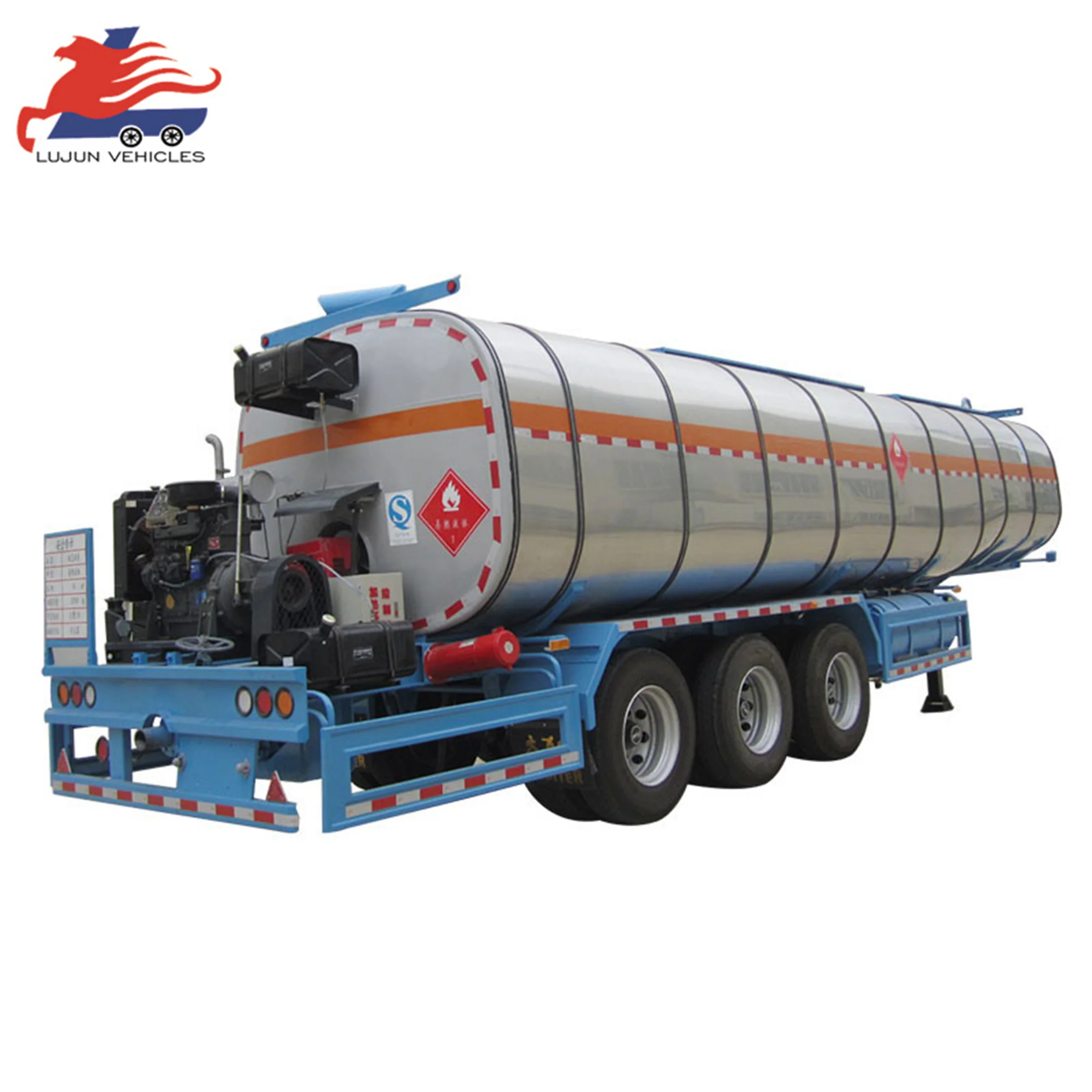 2 3 Axles Bitumen/asphalt Tank Trailer With Insulation Layer Carbon ...