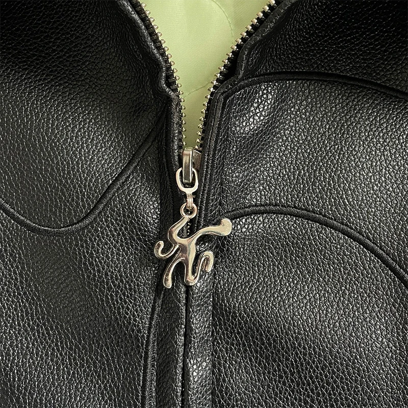 Custom Men's Leather Jacket - Embossed Logo & PU Leather