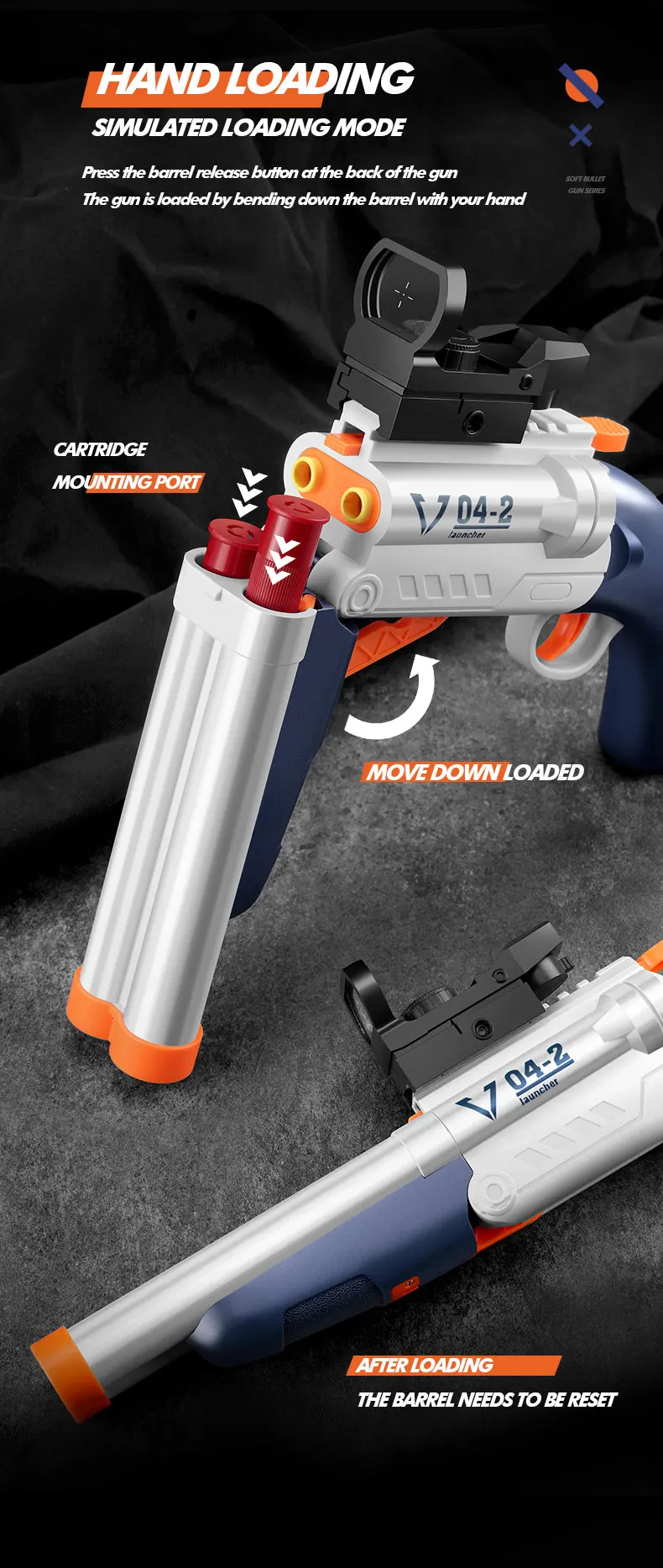 Double Barrel Toy Foam Blaster - Fun for Kids & Adults