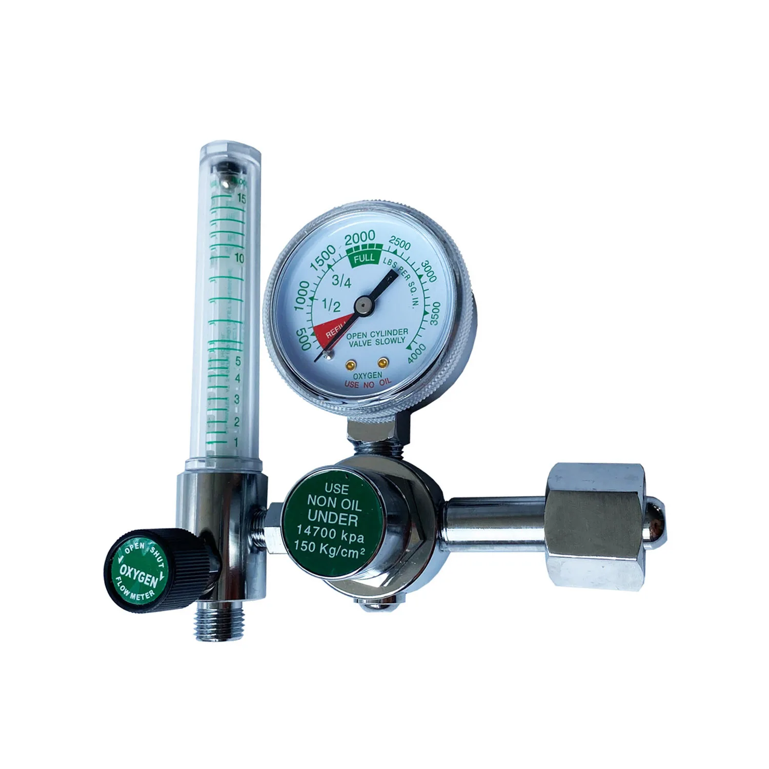 Oxygen Pressure Regulator with Flowmeter - CGA 540 Style